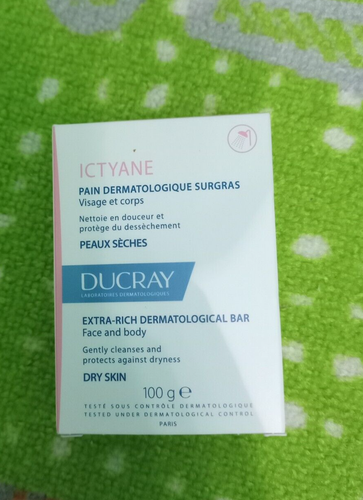 Ducray ictyane extra rich dermatological bar face body gently cleanses ...
