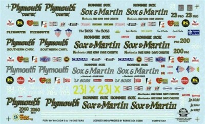 Slixx 1367 Sox & Martin early 70's 1/24 1/25 waterslide Drag decal | eBay