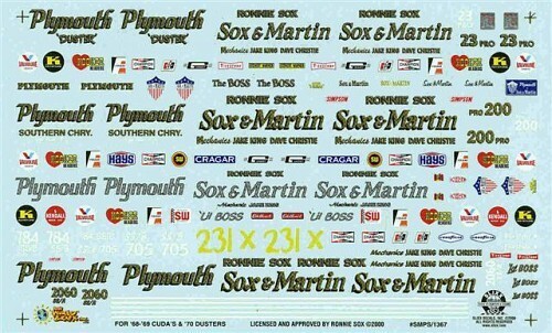 Slixx 1367 Sox & Martin early 70's 1/24 1/25 waterslide Drag decal | eBay