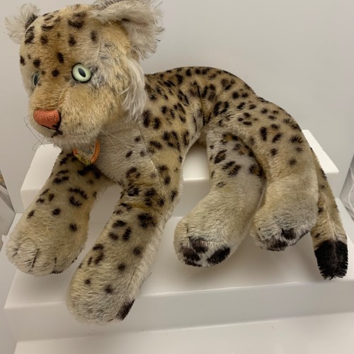 NICE! Vtg 1950s Steiff Leopard Mohair Plush 16"L w/Tag & No Button - Quick Ship! | eBay