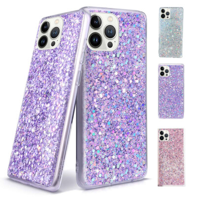 For iPhone 15 Pro Max 14 Pro Max 13 Glitter Bling Cute Sparkle Girls ...