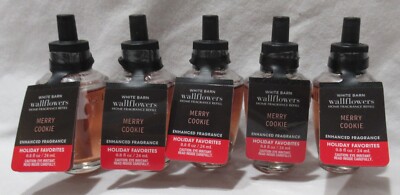 White Barn Bath & Body Works Wallflower Refill Bulb Lot Set of 5 MERRY ...