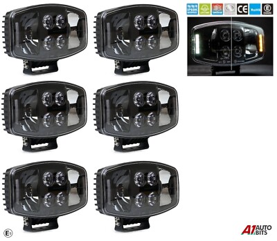 6X 10'' Led Jumbo Fog Spot Light White Amber 24v For MAN TGE 2017+ TGA ...