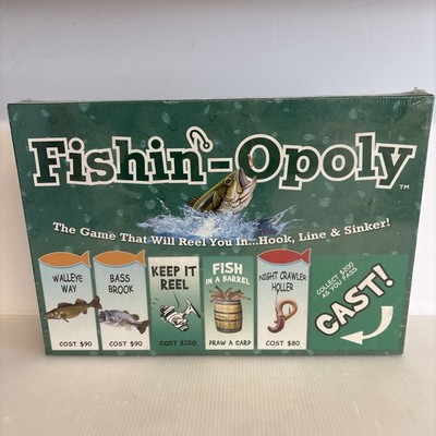 Fishin-Opoly Fishing Monopoly Board Game Made USA Fishin Opoly Sealed ...