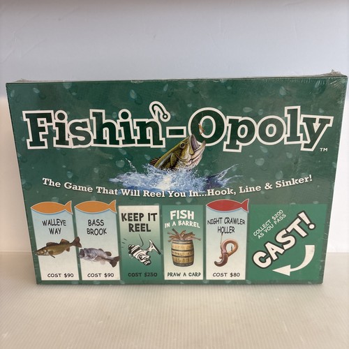 Fishin-Opoly Fishing Monopoly Board Game Made USA Fishin Opoly Sealed ...