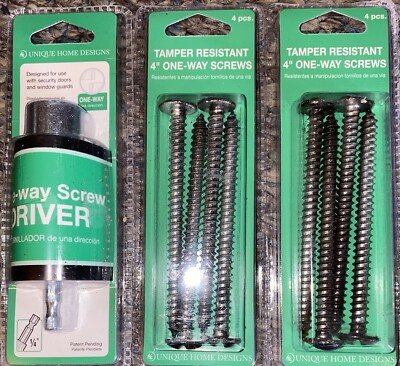 One-Way Screw Driver (IDA09200003000) + 8 BLACK Tamper-Resistant One ...