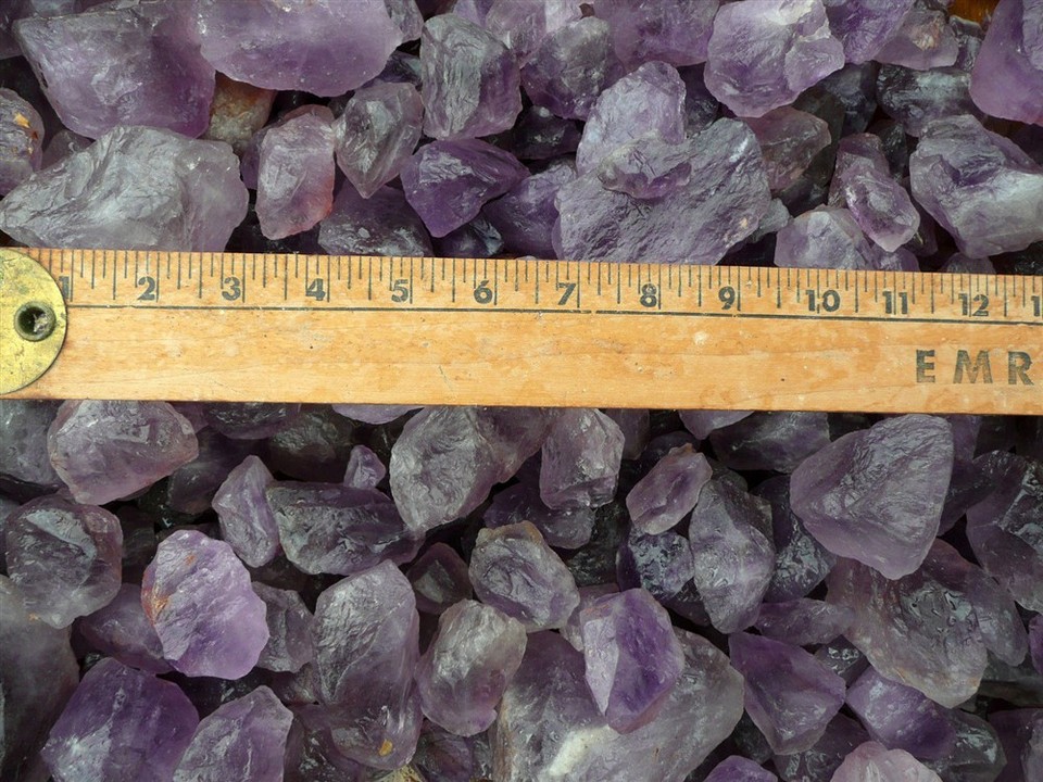 1 lb of Amethyst Mine Run Rough from Brazil - Cutting, Cabbing, Tumble ...