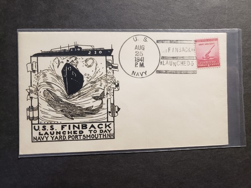 Submarine USS FINBACK SS-230 Naval Cover 1941 DOUCET Launch Cachet ...