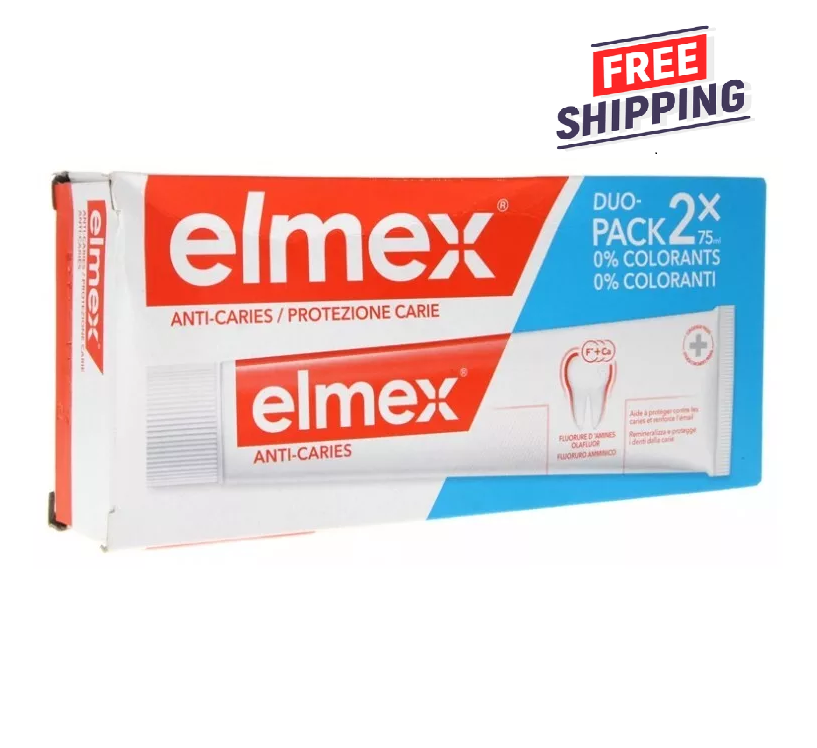 2 PACK Elmex Toothpaste Caries Protection, Prevents Tooth Decay 75ml ...
