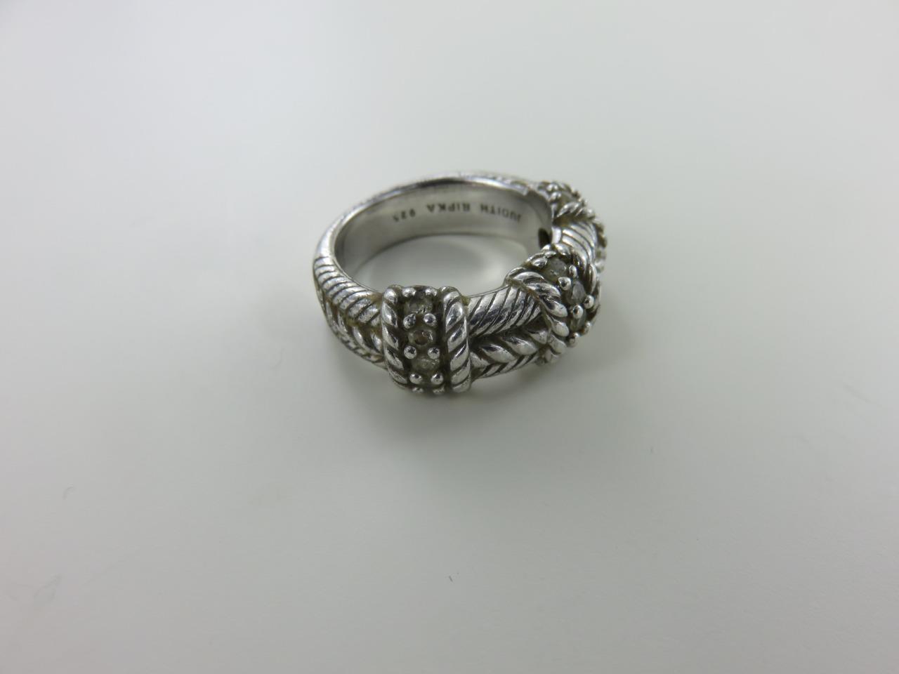 Judith Ripka Sterling Silver Cable Rope CZ Accent Ring. SZ 5 2mm | eBay