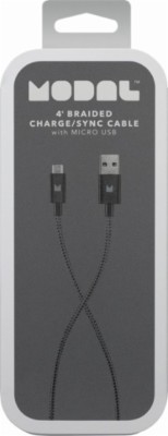 Modal - 4ft Braided USB-to-Micro USB Cable - Gray/Black - Brand New | eBay