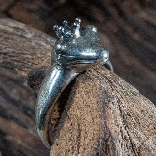 Frog Prince Ring .925 solid sterling silver Froggy Retro | eBay
