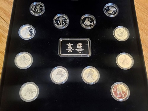 2010 VANCOUVER CANADA - Olympics Set of 13 Silver PROOF Coins and Wafer ...