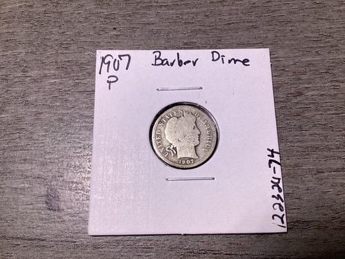 1907 Barber Silver Dime US Silver Coin 122324 74 | eBay