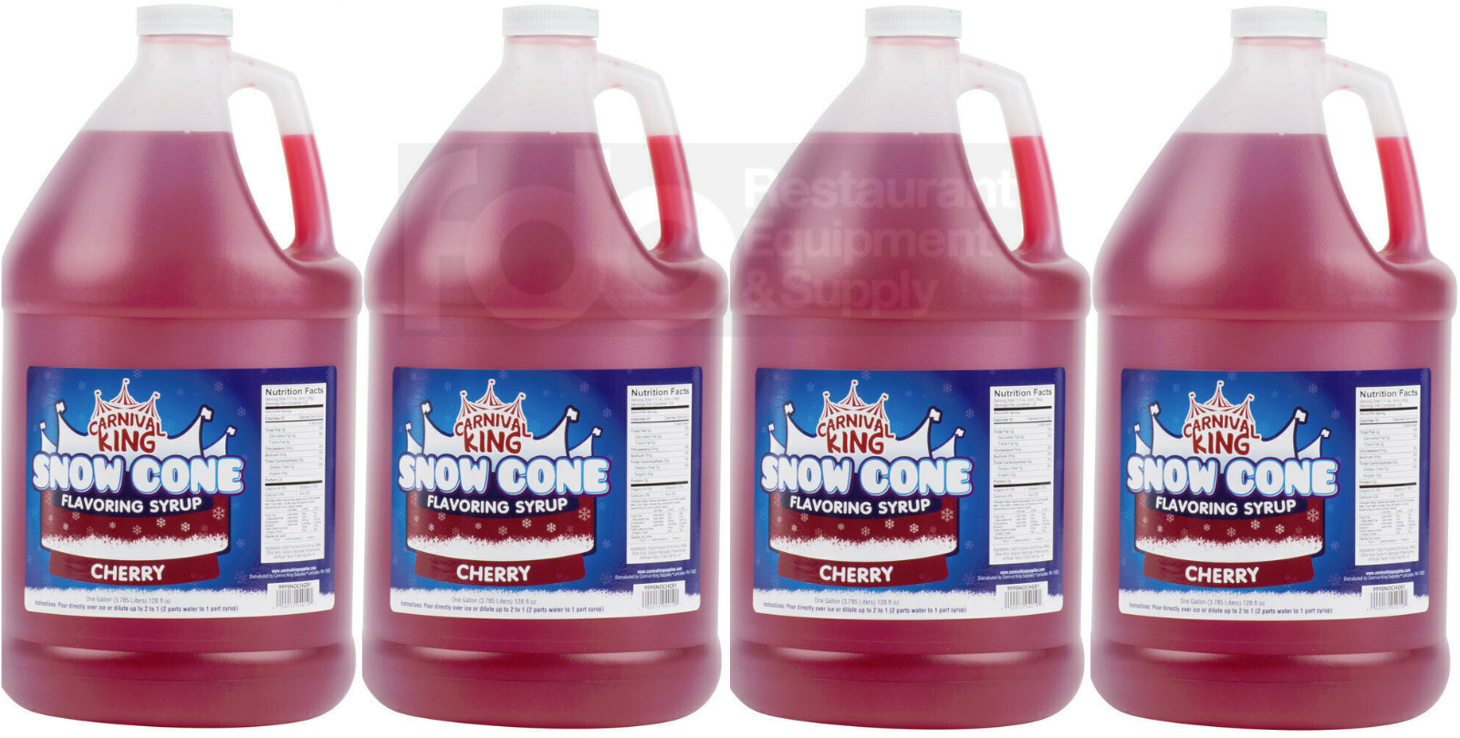 4 GALLON CASE Carnival King Cherry Red Snow Cone Crushed Ice Machine ...