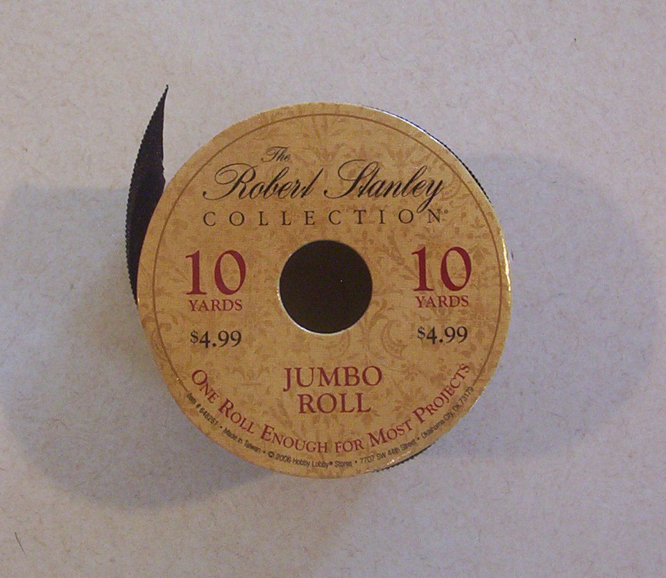 Robert Stanley Collection Black 2 1/2" Satin Ribbon 10 Yards Hobby ...