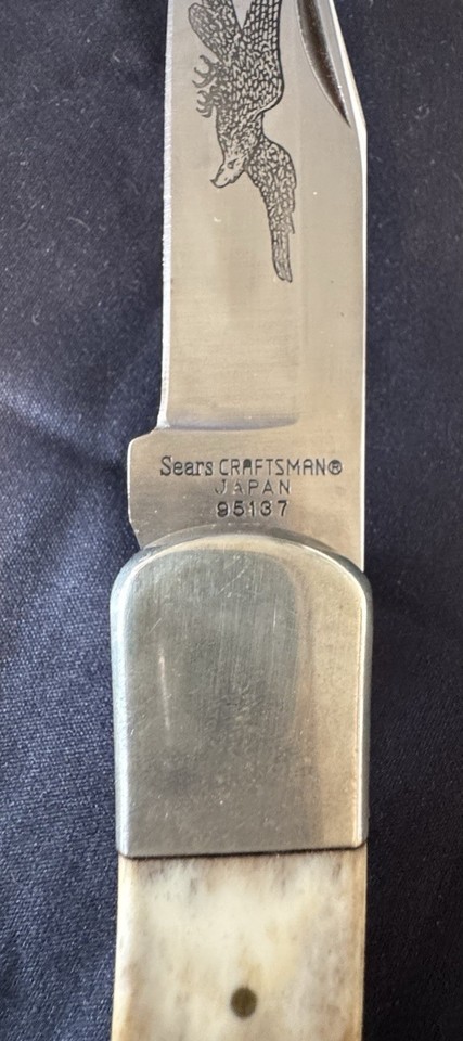 1970s Vintage Sears Craftsman Japan Stag Folder Knife Model 95137 | eBay