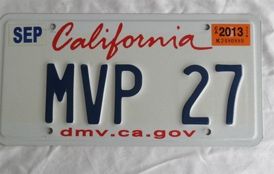 Vtg MVP 27 Mike Trout California License plate Vanity | eBay