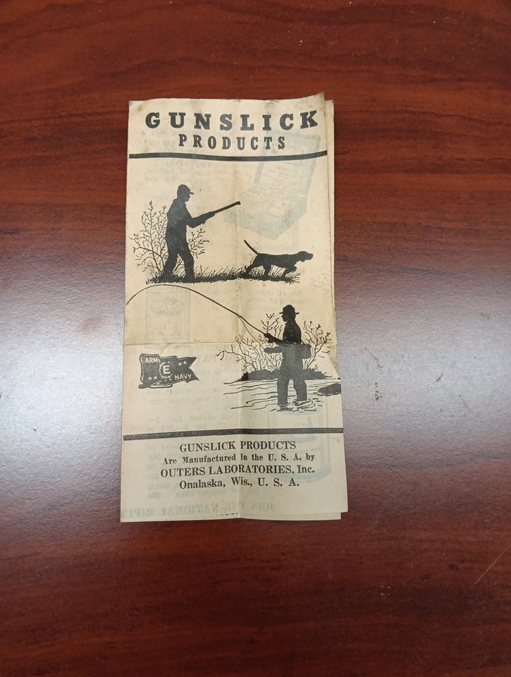 Vintage OUTERS GUNSLICK RIFLE CLEANING KIT #477 FOR 22 CAL. very old ...