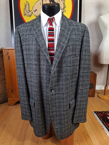 VTG 50s Men's Grey w/ Cream & Black Atomic Fleck Sport Coat Jacket 43L ...