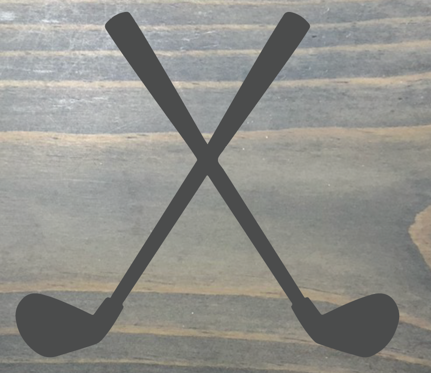 Golf Clubs Decal Sticker Crossed Ball Putter Driver Irons Tiger Balls ...