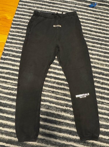 BLACK ESSENTIALS JOGGER CUFFED SWEATPANTS | eBay