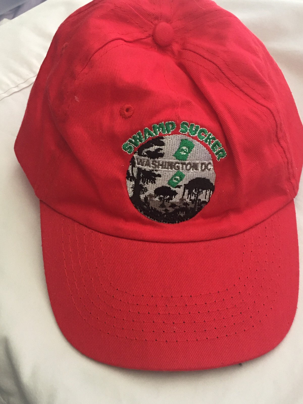 Swamp Sucker” Ball Cap Red adjustable Drain Washing… - Gem