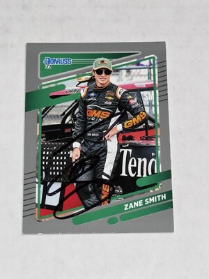 Zane Smith GMS RACING autographed NASCAR card 2022 DONRUSS GRAY ...