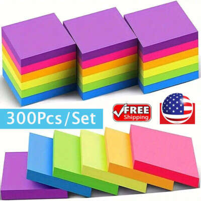 Post It Notes Pop-Up, Sticky Notes 300pcs Bright Colors Student/Office ...