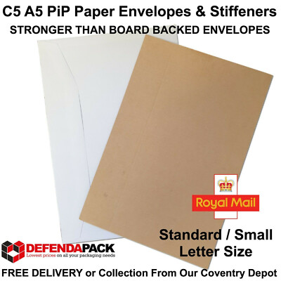 A5 C5 PiP 238mm 162mm PAPER ENVELOPES & STIFFENER CARD INSERT NOT BOARD ...