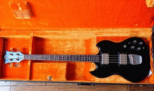 Electric Bass Guitar Guild JS II SG EB Black 70's with Hard Case Good ...
