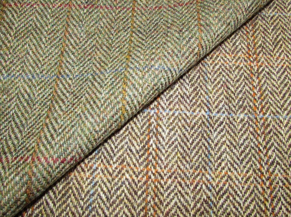 2 Piece Harris Tweed Craft Bundle with Label - Traditional Herringbones ...