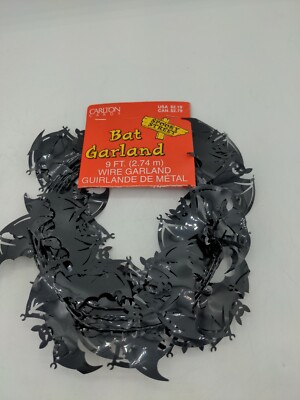 Carlton Cards Vintage Halloween Bat Garland 9 Ft Wire Spooky Street ...