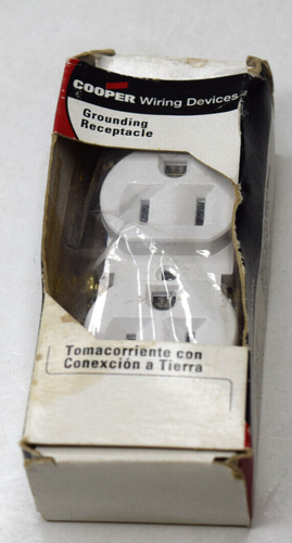 Cooper Light White TAMPER RESISTANT Duplex Receptacle NEMA 5-15 15A ...