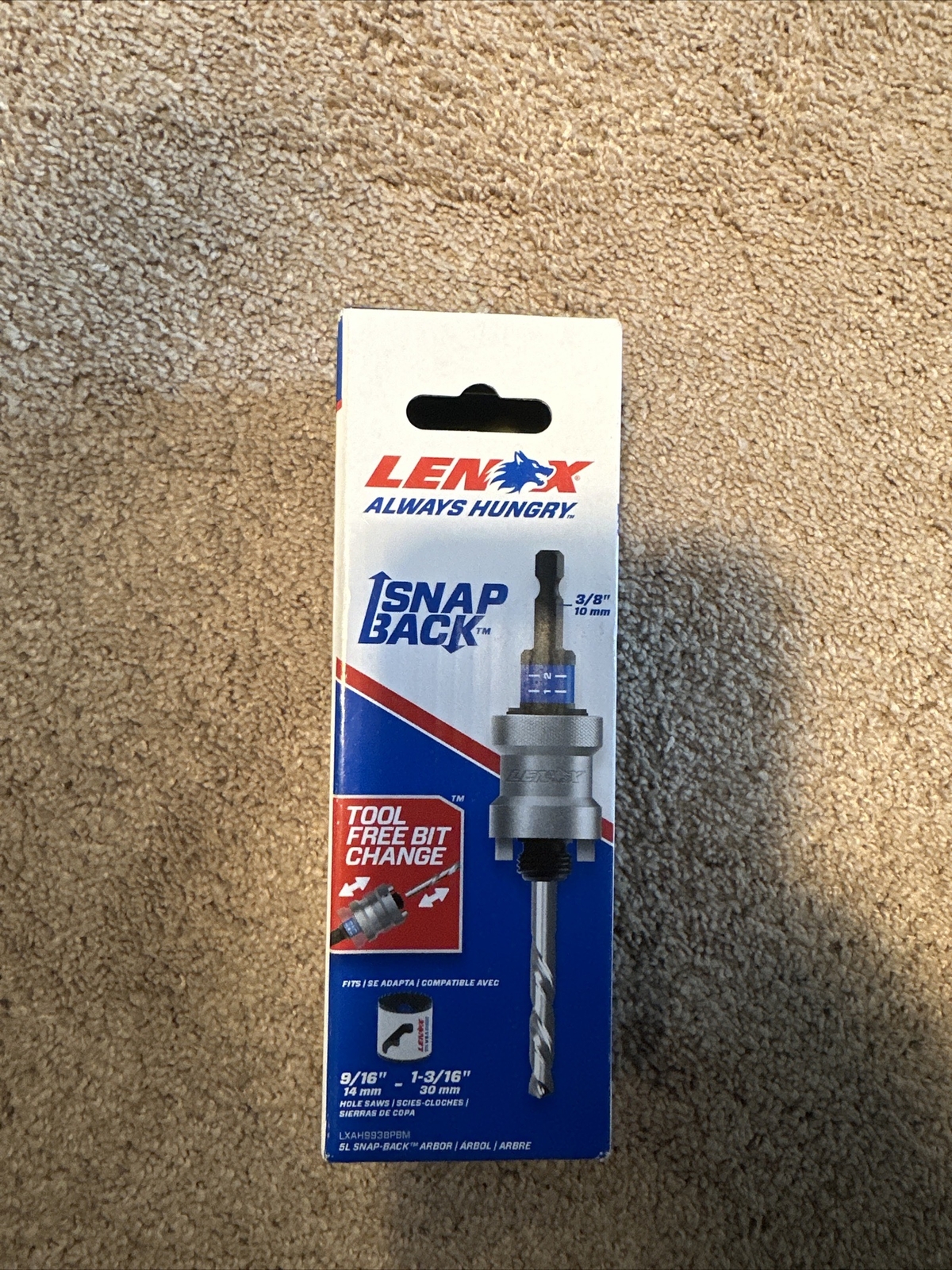 Lenox 1779669 Snap Back 5L Hole Saw Arbor 9/16 " 1-3/16", 3/8 " Hex ...