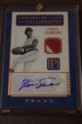 2016 Panini Pantheon Chronicled Calligraphy FERGIE JENKINS Jersey Patch ...