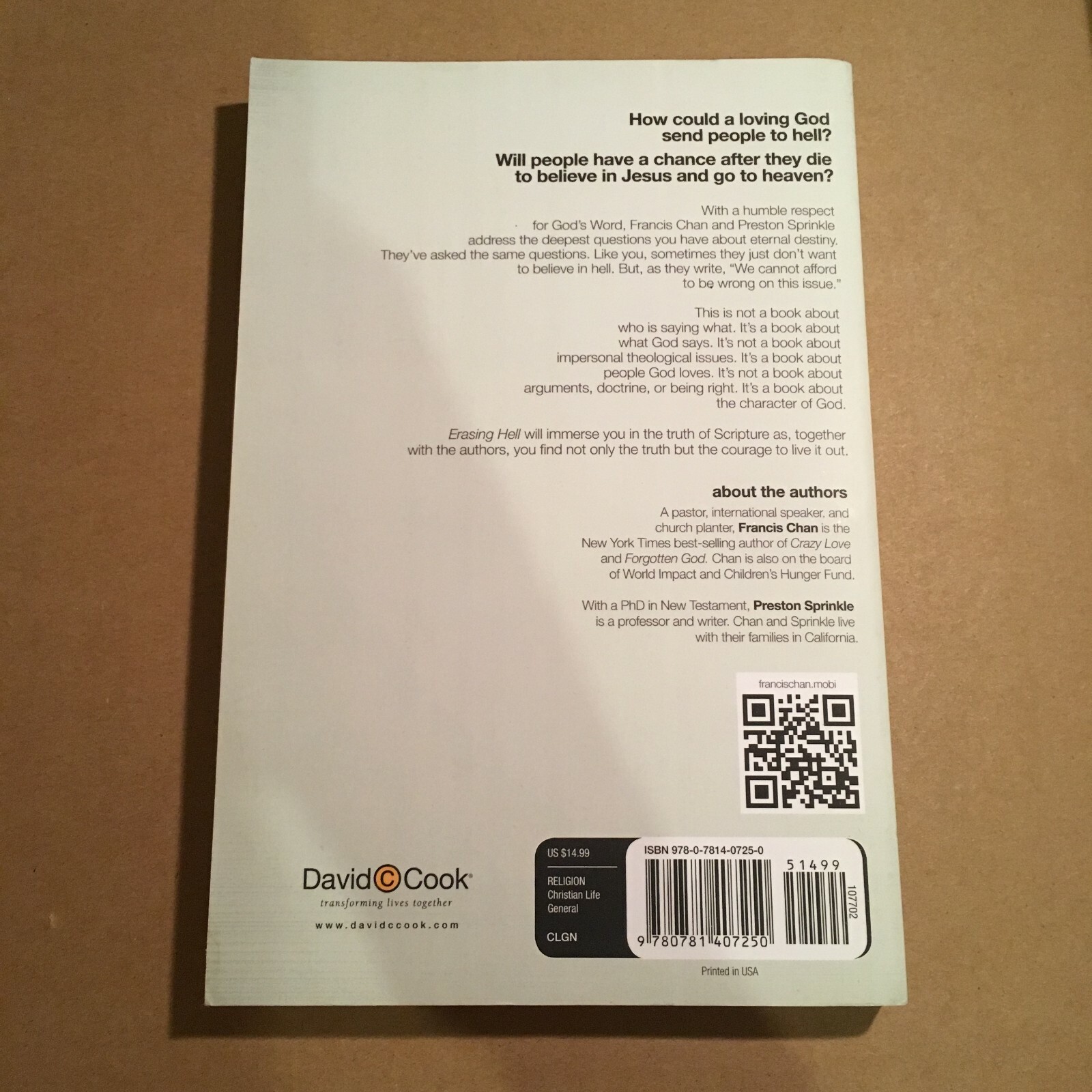 Erasing Hell: What God Said About Eternity and the Things We Made Up by ...