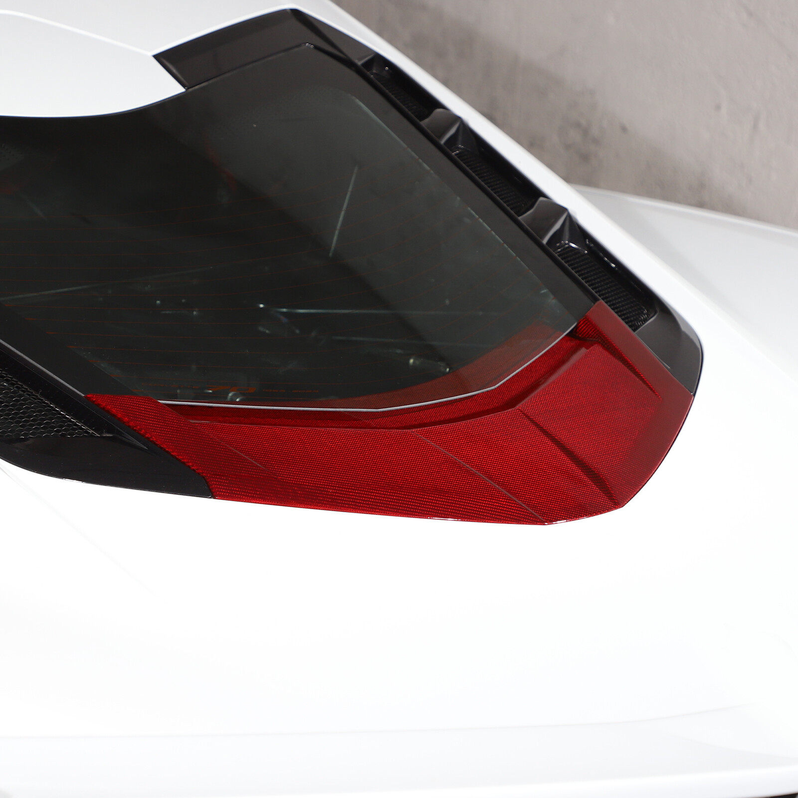 Red Carbon Fiber Rear Window Lower Trim Cover For Corvette C8 Coupe ...