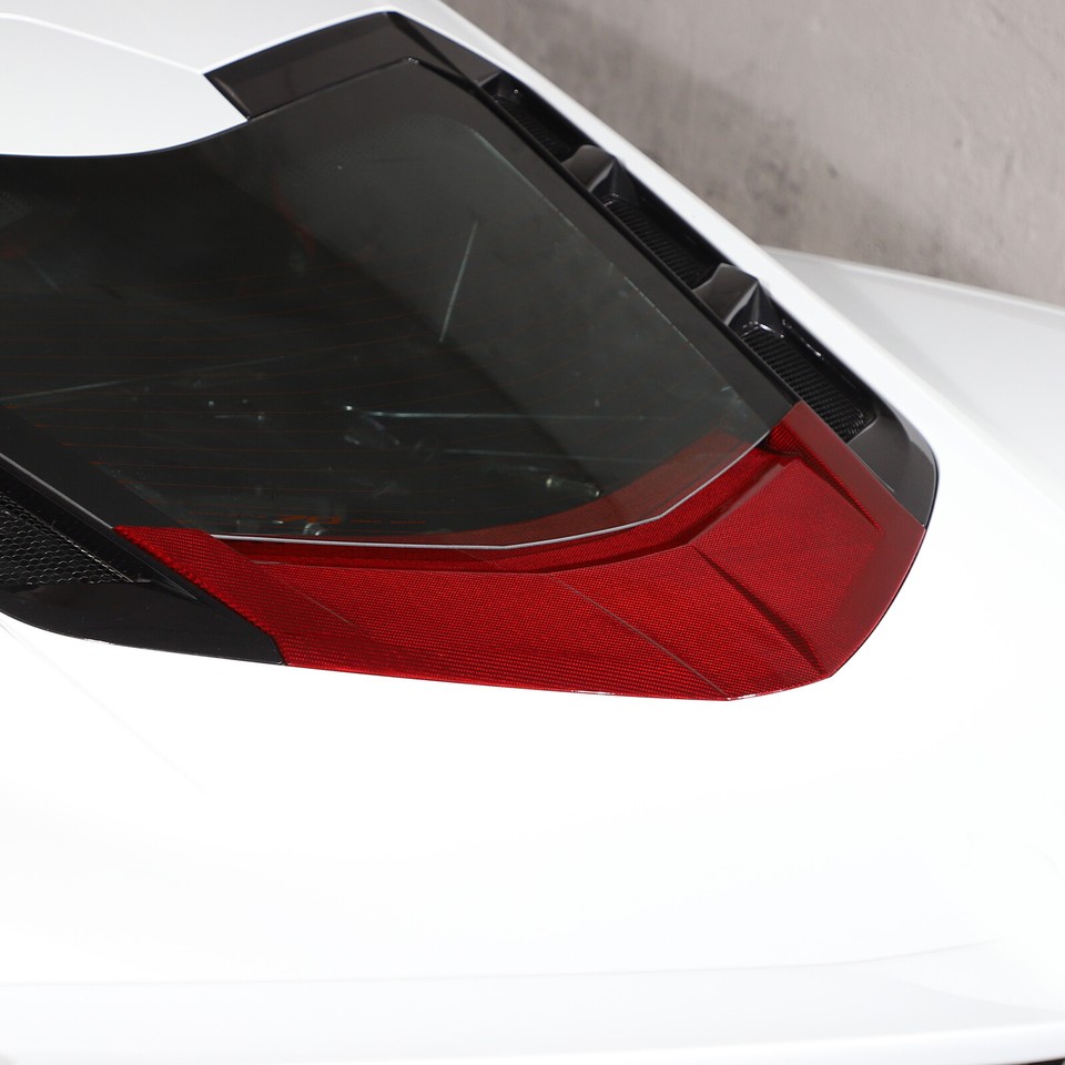 Red Carbon Fiber Rear Window Lower Trim Cover For Corvette C8 Coupe ...