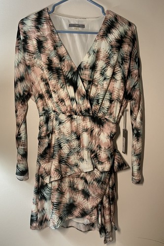 Tart Collection French Cuff Mini Dress Size S. Ivory Pink Green. TC ...