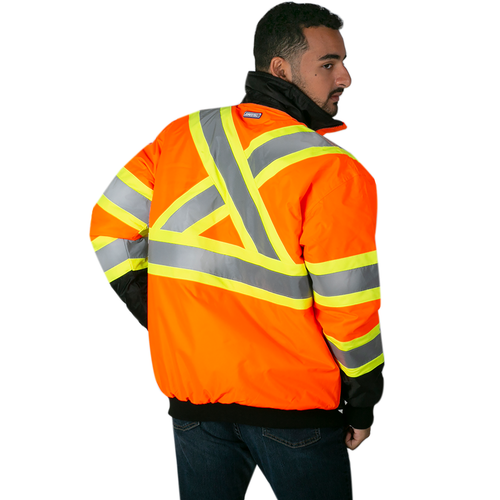 Hi-Vis Insulated Safety Bomber X Back Reflective Jacket ROAD WORK HIGH ...