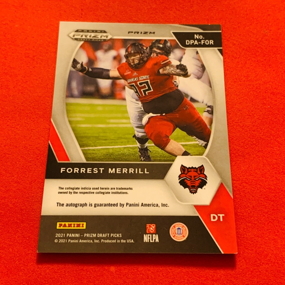 Forrest Merrill .. ROOKIE AUTO .. Arkansas State / Chargers 2021 Prizm ...