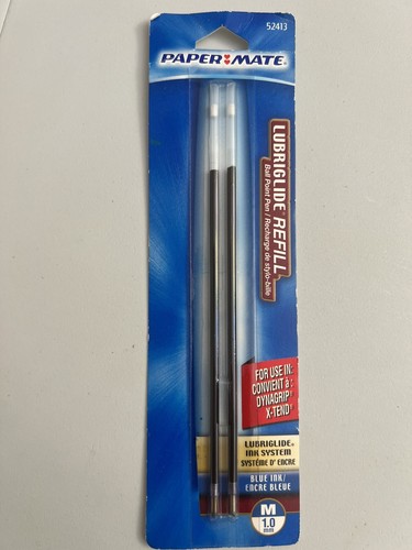 Papermate Ballpoint Pen Refill Lubriglide 52413 Blue 1.0 M 2005 NOS 2 ...