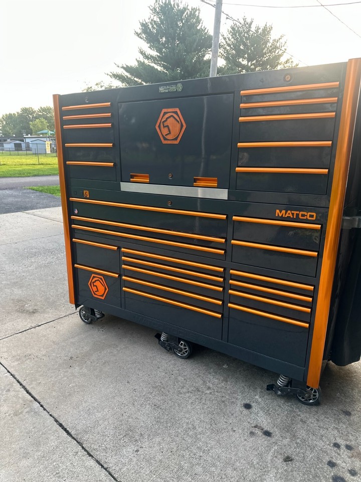 Matco tool box gun metal grey & orange | eBay