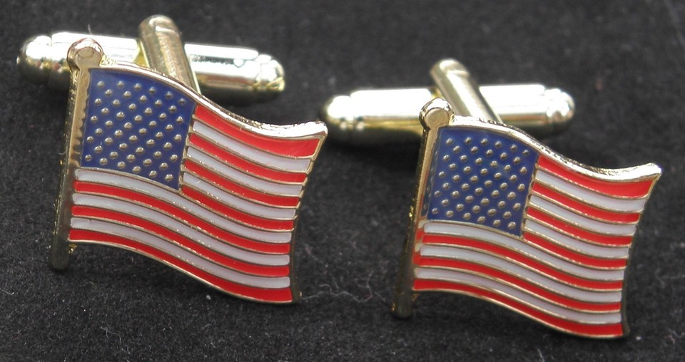 USA America Flag Cuff Links American Stars and Stripes Country ...