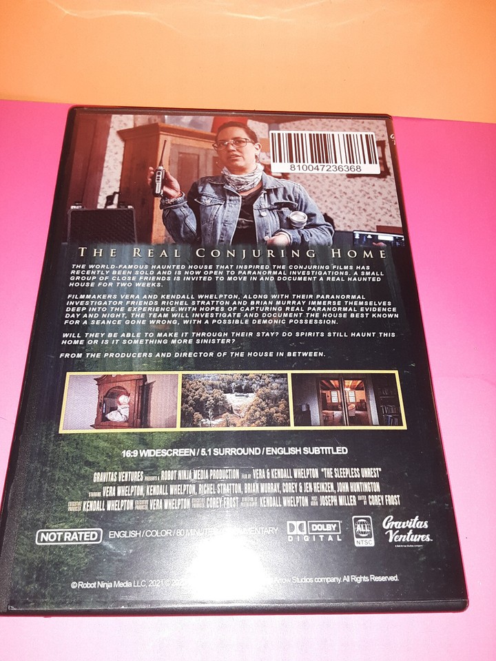 Sleepless Unrest The Real Conjuring Home 2021 Documentary DVD Free ...