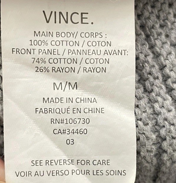 Vince Gray Ribbed Knit Textured Open Cardigan Sweater Oversized Size Medium | eBay