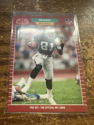 1989 NFL Pro Set Tim Brown Rookie Card Los Angeles Raiders Hall of Fame ...