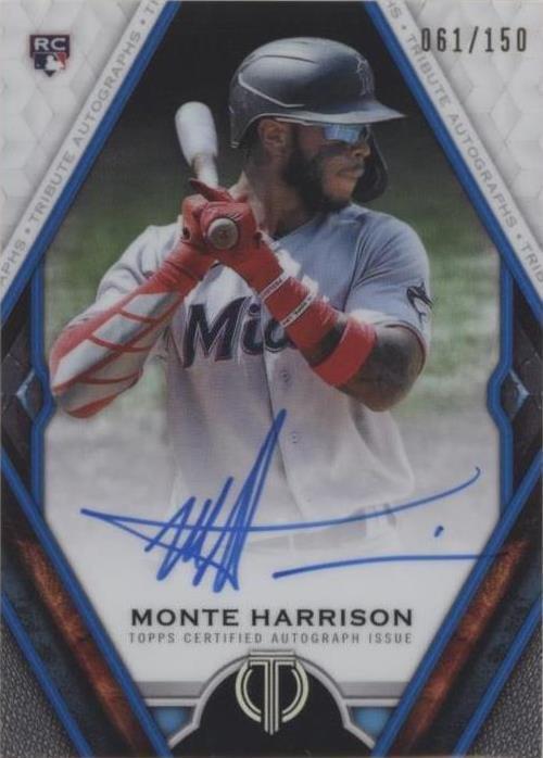 2021 Topps Tribute - Tribute Autographs Monte Harrison #TA-MH Blue /150 ...