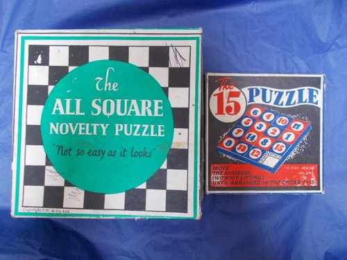 Vintage Magic Square 15 Puzzle & All Square Puzzle 2 vintage puzzles ...